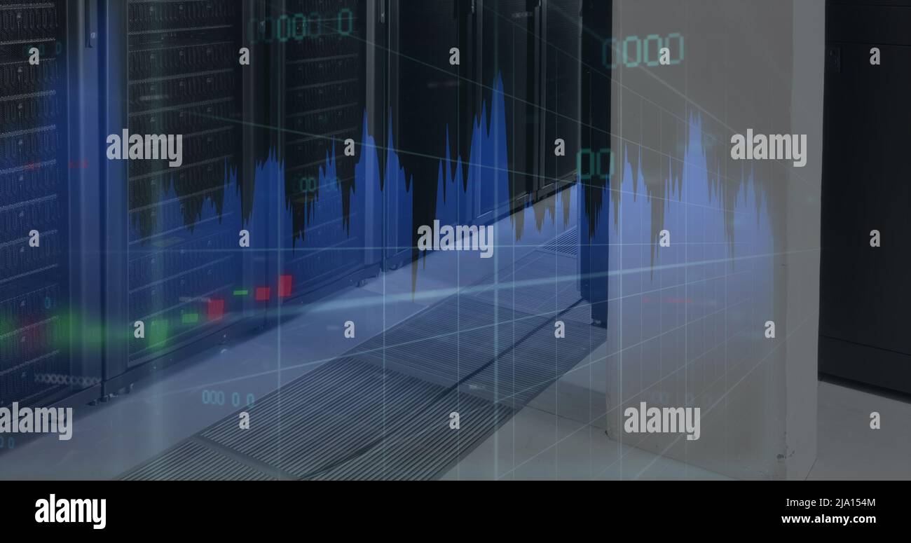 Image of data processing over server room Stock Photo - Alamy
