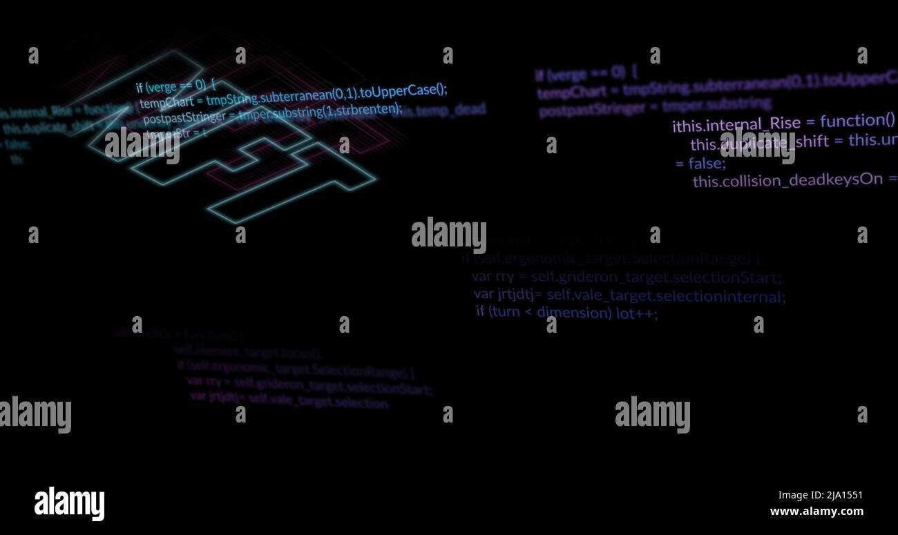 Image of nft over data processing and black background Stock Photo - Alamy