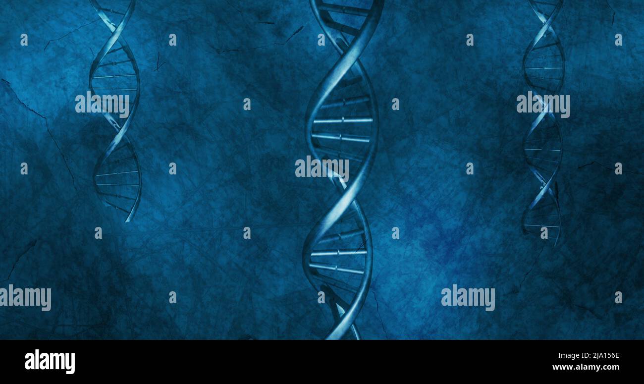 Image of macro of blue 3d dna strands spinning Stock Photo - Alamy