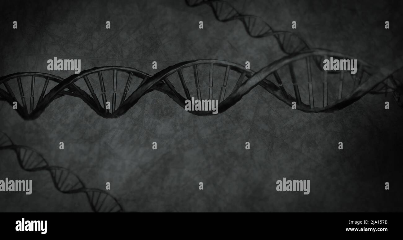 Image of macro of grey 3d dna strands spinning Stock Photo - Alamy