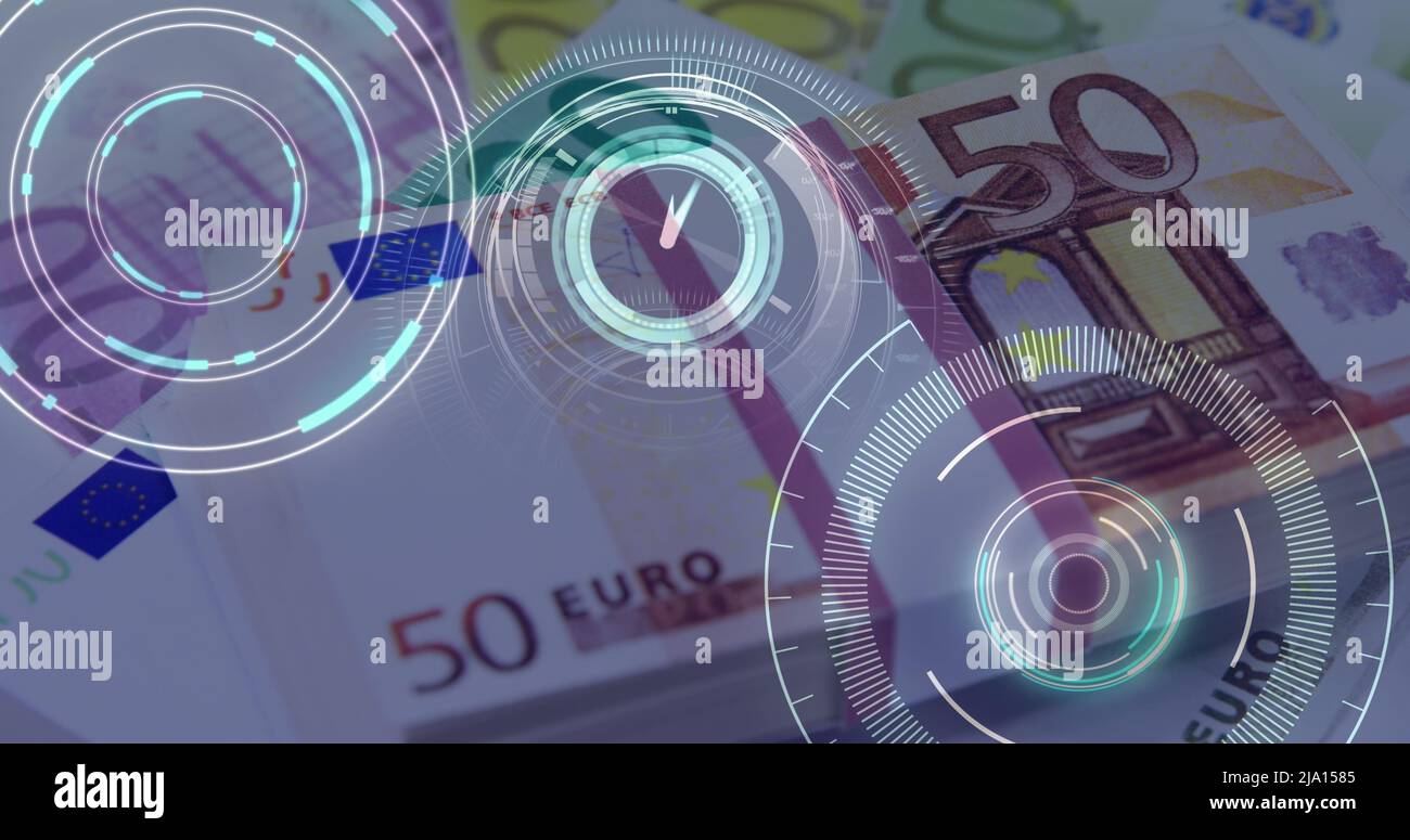 Image of clocks over banknotes Stock Photo - Alamy