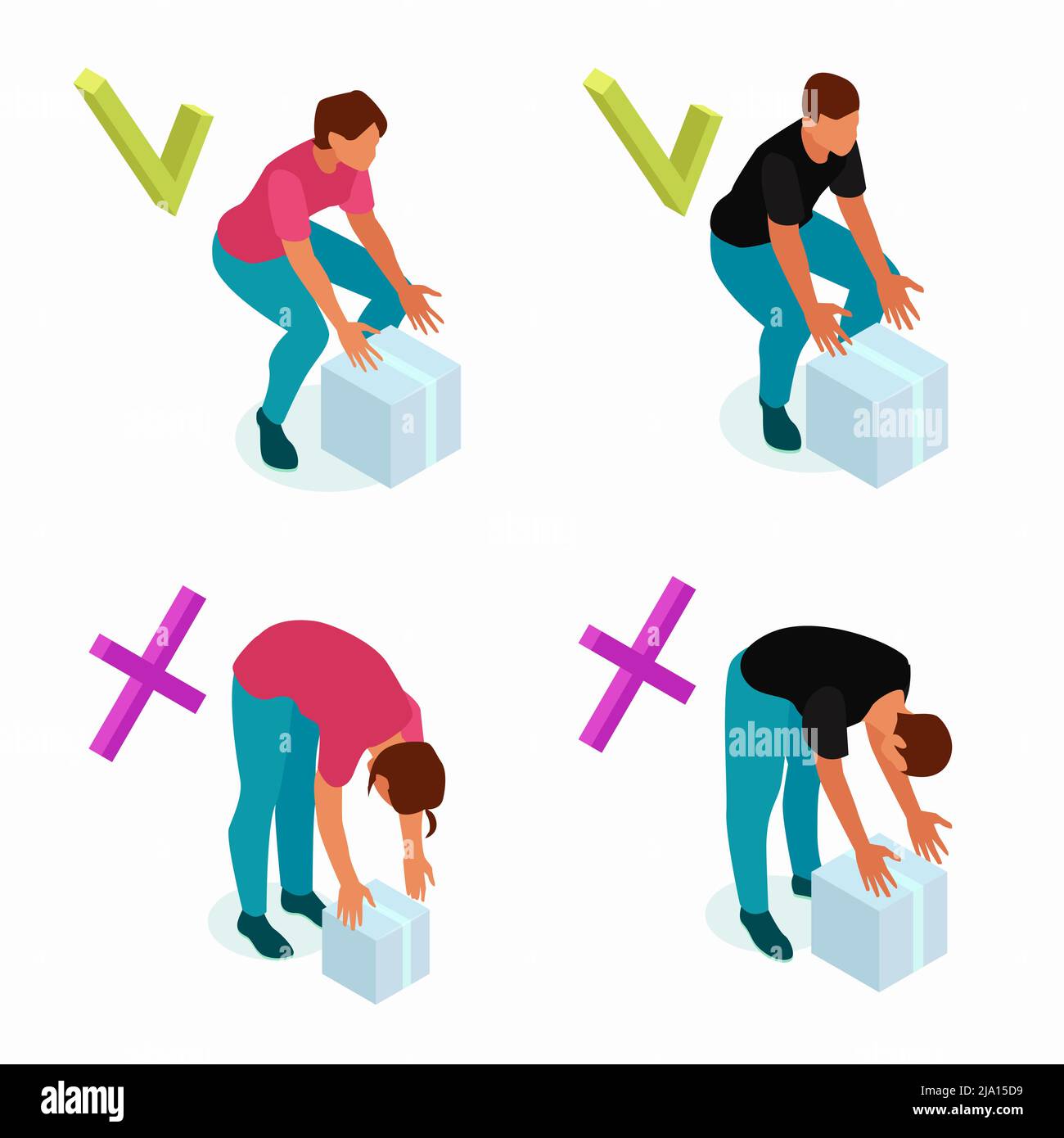 Keeping good posture 4 isometric compositions with proper and wrong ...