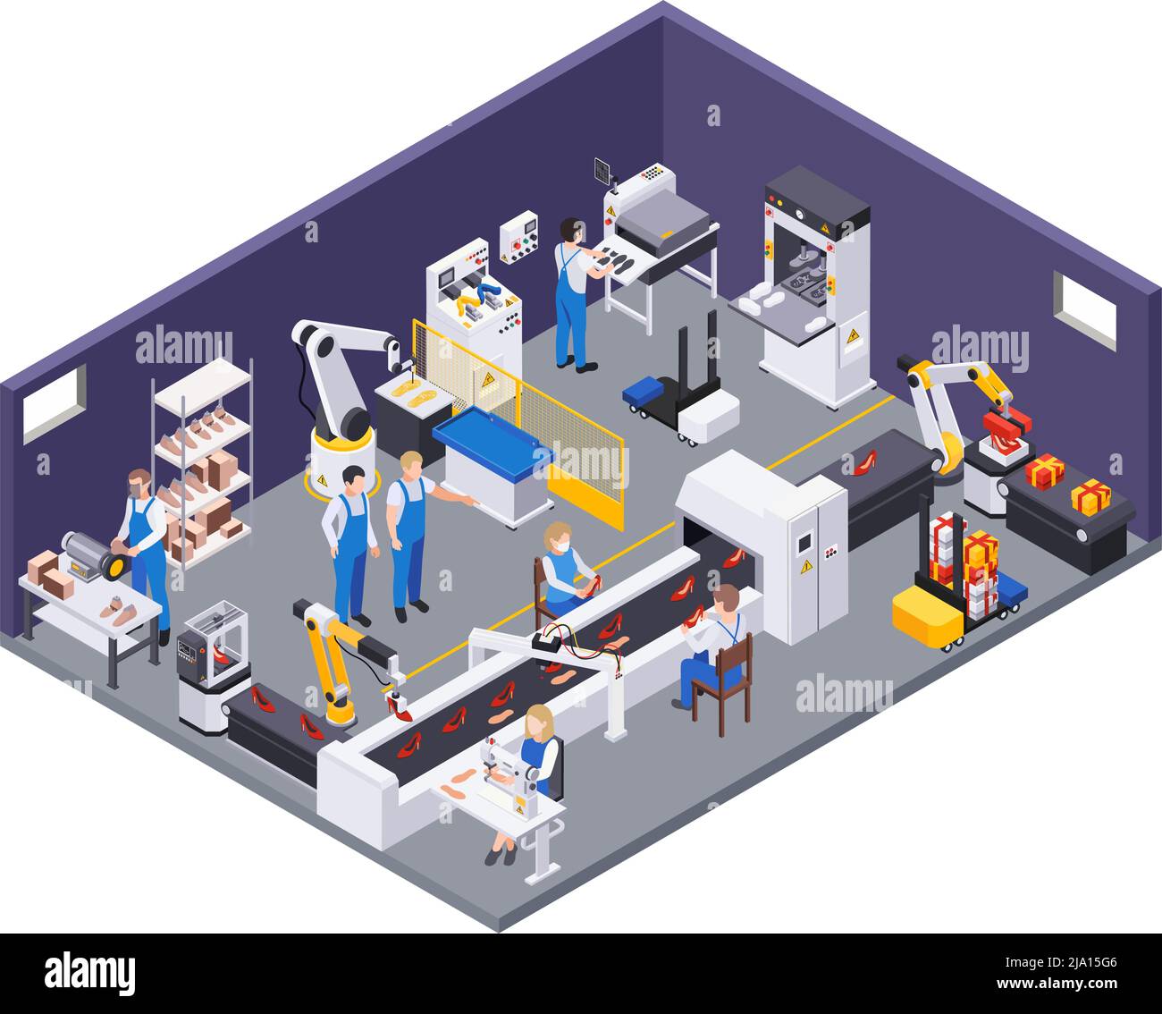 Fashion production factory conveyor Cut Out Stock Images & Pictures - Alamy