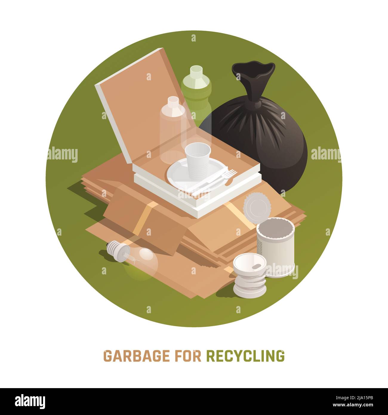 Waste recycling conveyor Stock Vector Images - Alamy