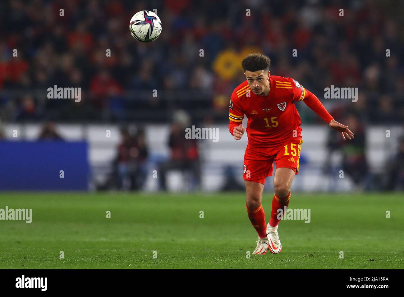 Ethan Ampadu of Wales in action.FIFA World Cup 2022 play off semi final ...