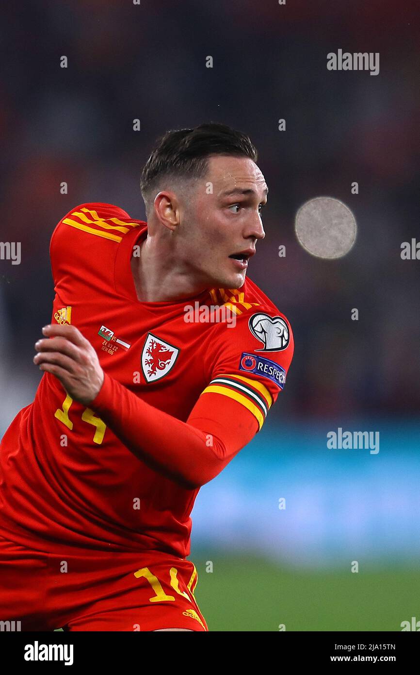 Connor Roberts of Wales in action. FIFA World Cup 2022 play off semi ...