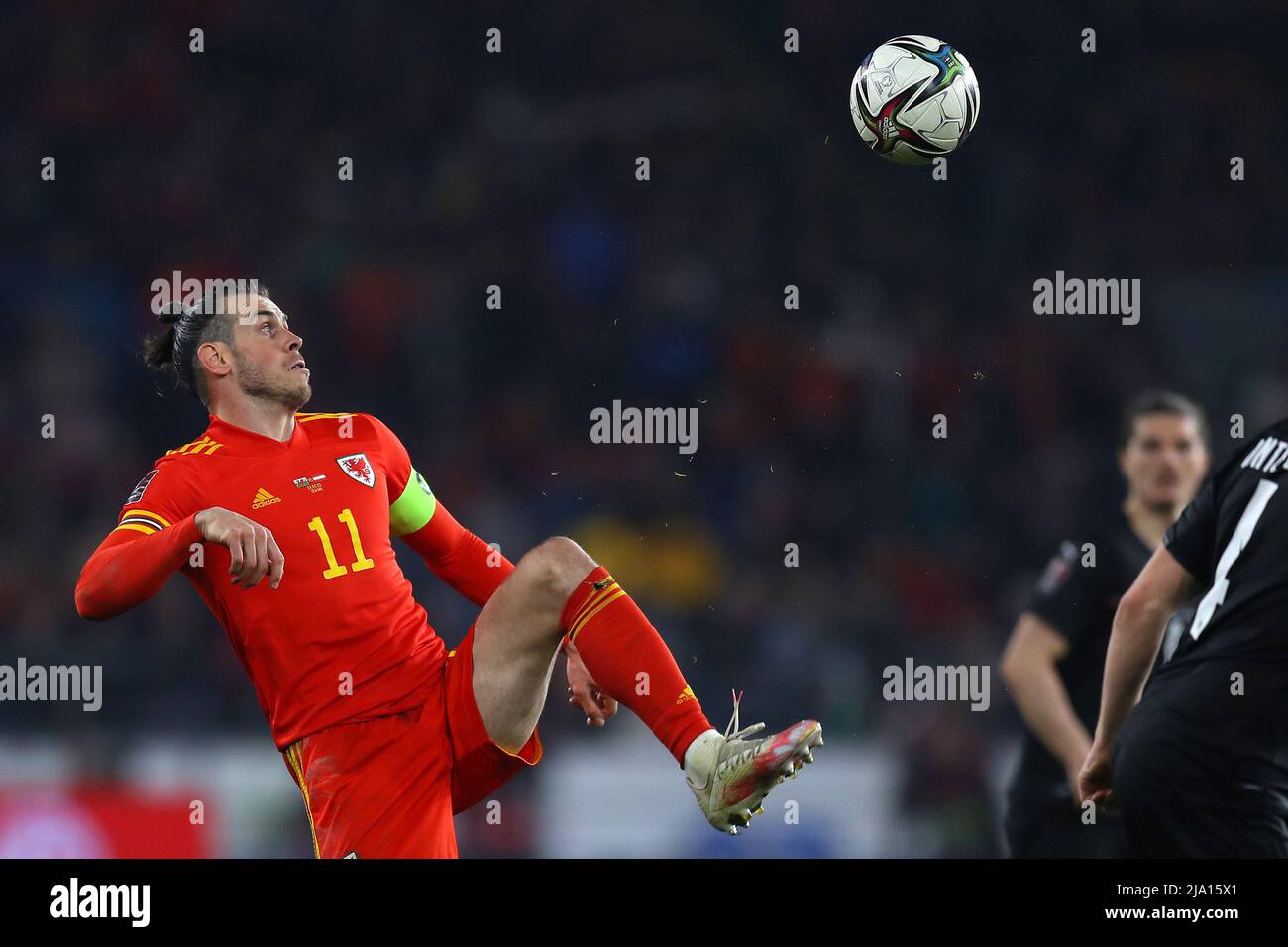 Gareth Bale of Wales (11) in action. FIFA World Cup 2022 play off semi ...