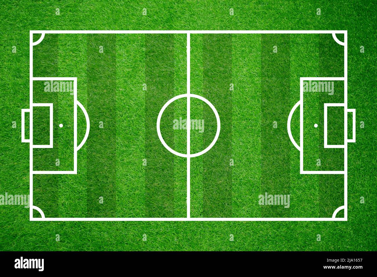 Soccer field. View from above from football field line. Contour limits ...