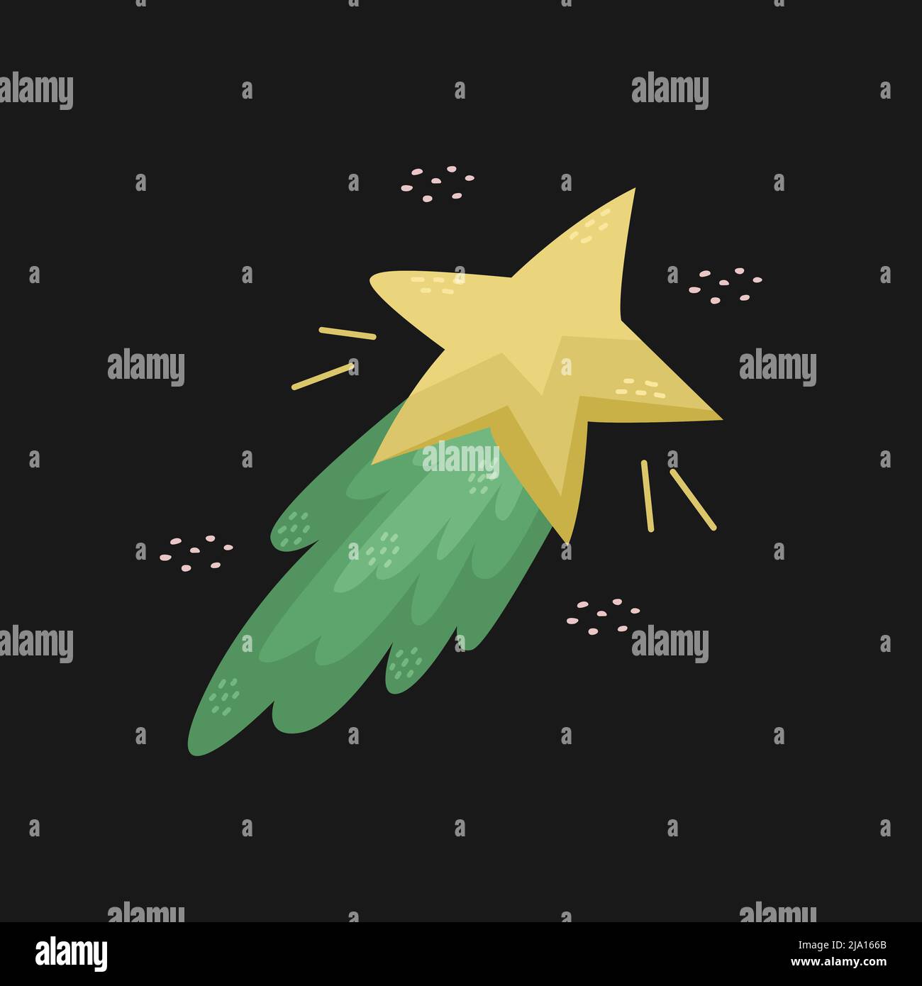 Vector illustration of a star with a tail like a comet Stock Vector ...