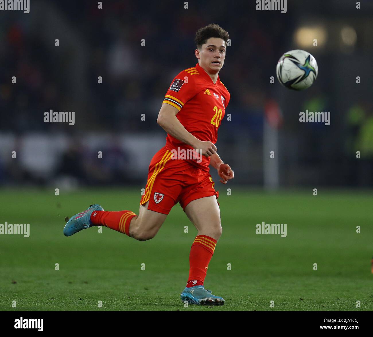 Daniel James of Wales in action. FIFA World Cup 2022 play off semi ...