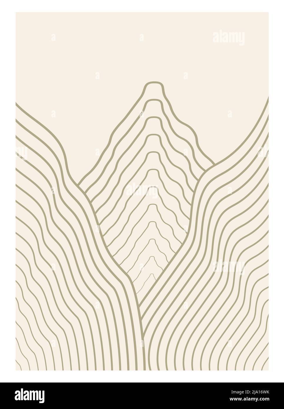 Abstract aesthetic linear landscape poster Stock Vector Image & Art - Alamy