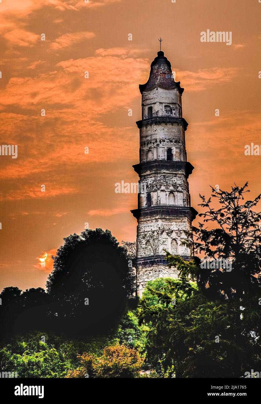 Sunrise Great Mercy Pagoda Shaoxing Zhejiang Province ChinaAncient ...
