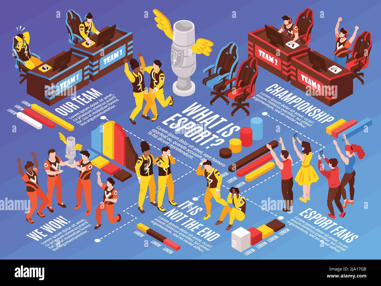 Cybersport popular games electronic sport competitions isometric ...