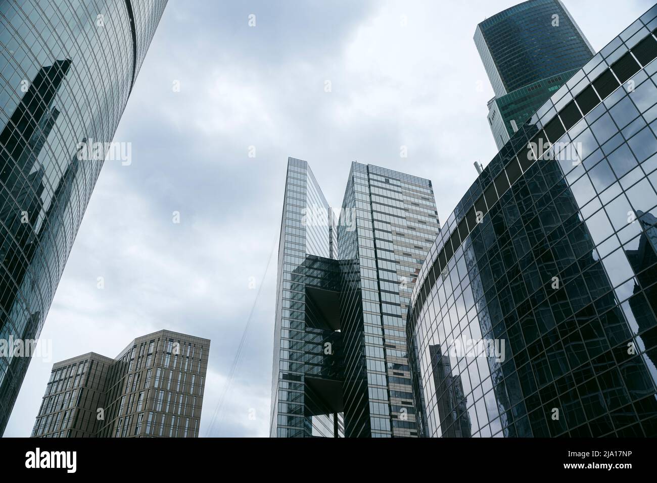 Fragment of a complex of high-rise office buildings. High quality photo ...