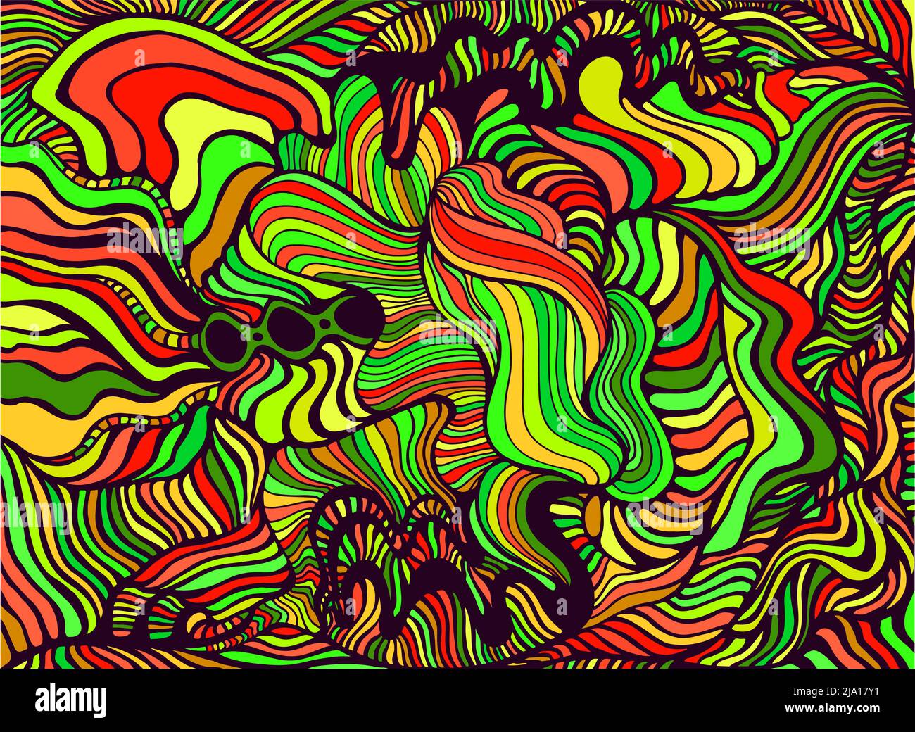 Psychedelic colorful waves. Fantastic art with decorative texture ...