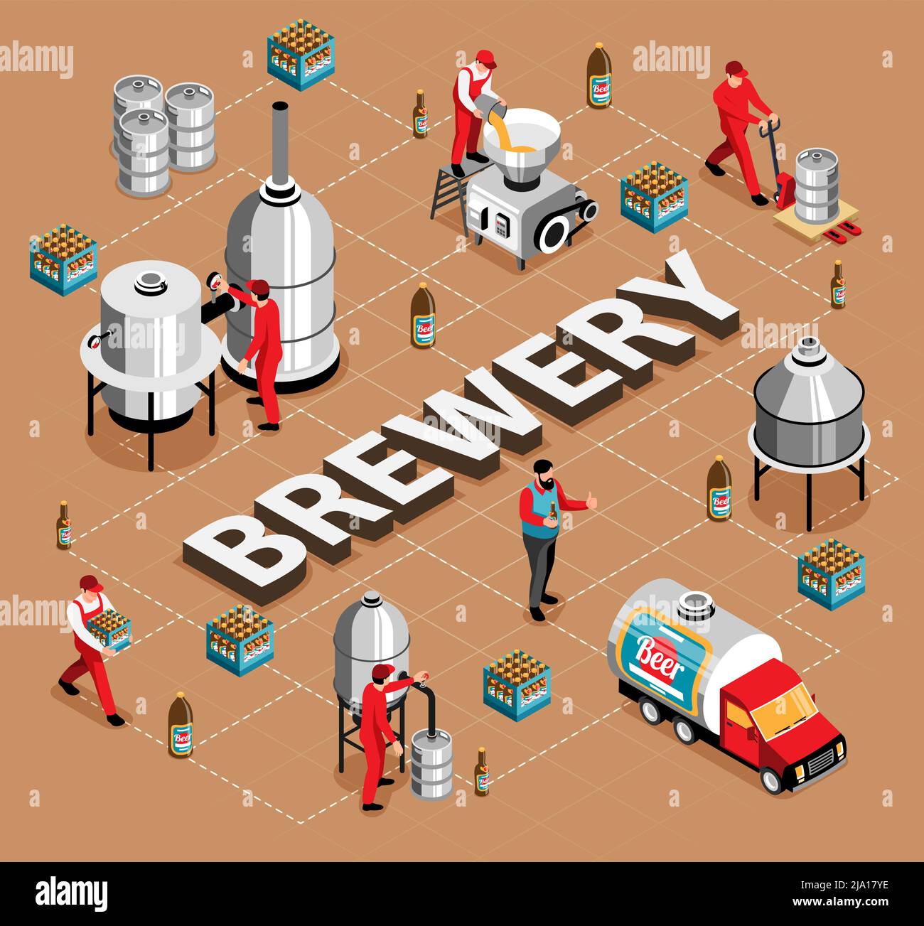Beer bottling production Stock Vector Images - Alamy