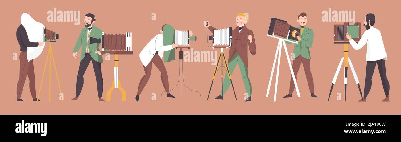 Vintage photographer set with cameras and authentic accessories ...