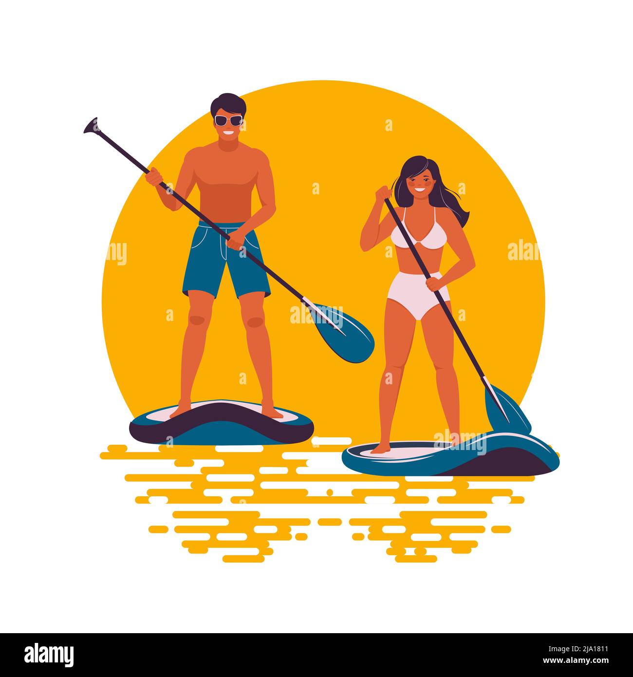 People standing on sea Stock Vector Images - Alamy