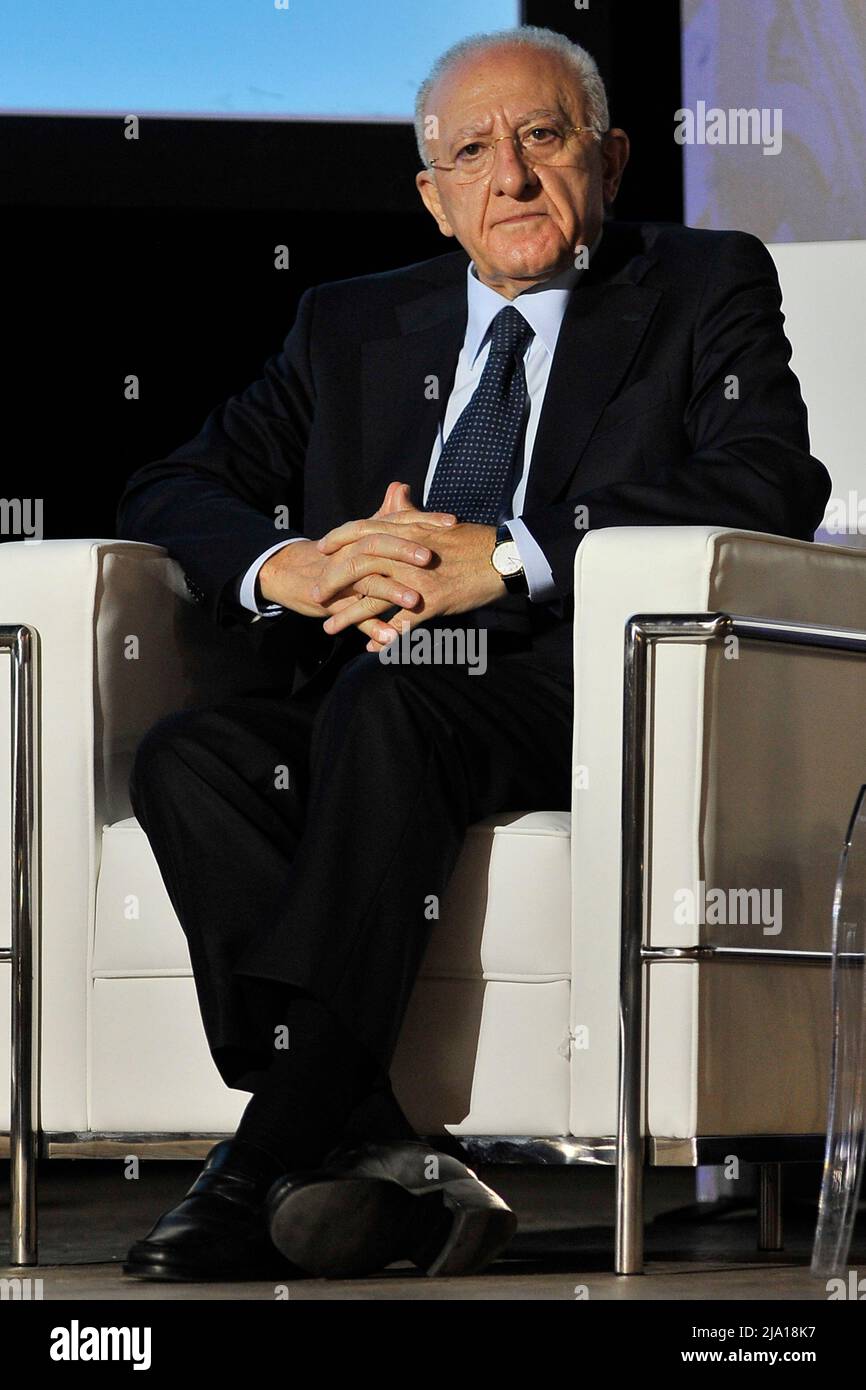 Vincenzo De Luca president of the Campania region, during the ...