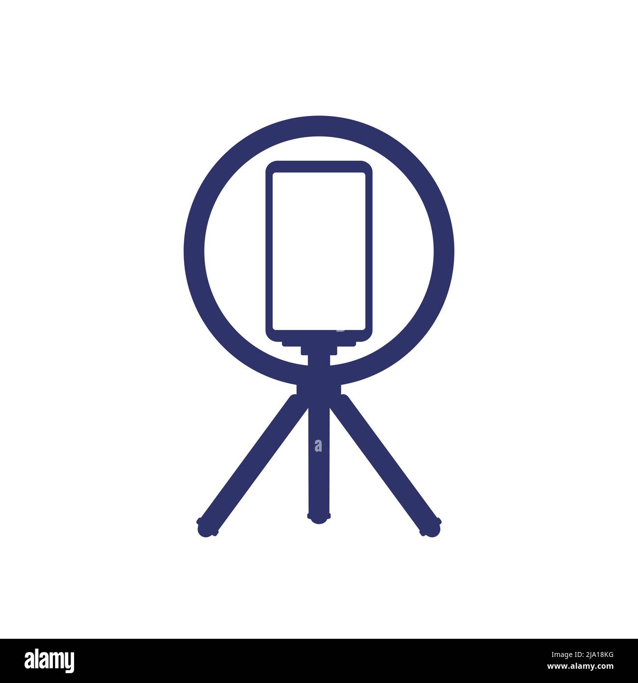 phone on tripod with ring light, vlog icon Stock Vector Image & Art - Alamy