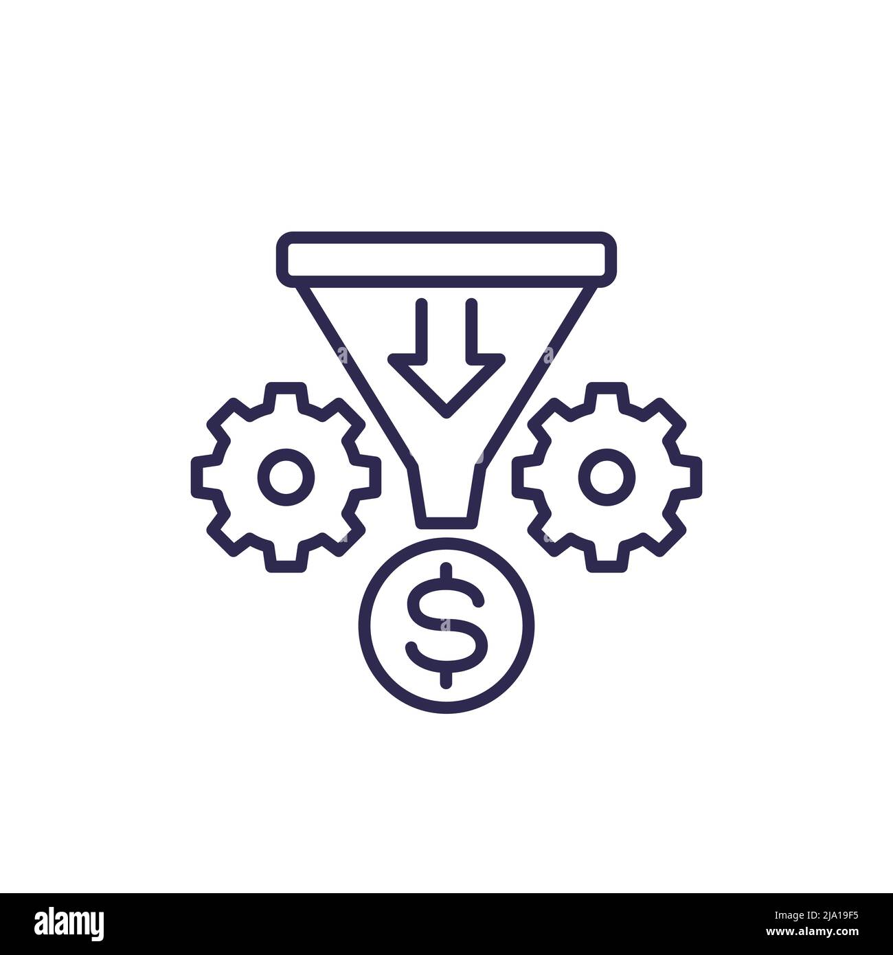 Funnel money icon outline Stock Vector Images - Alamy