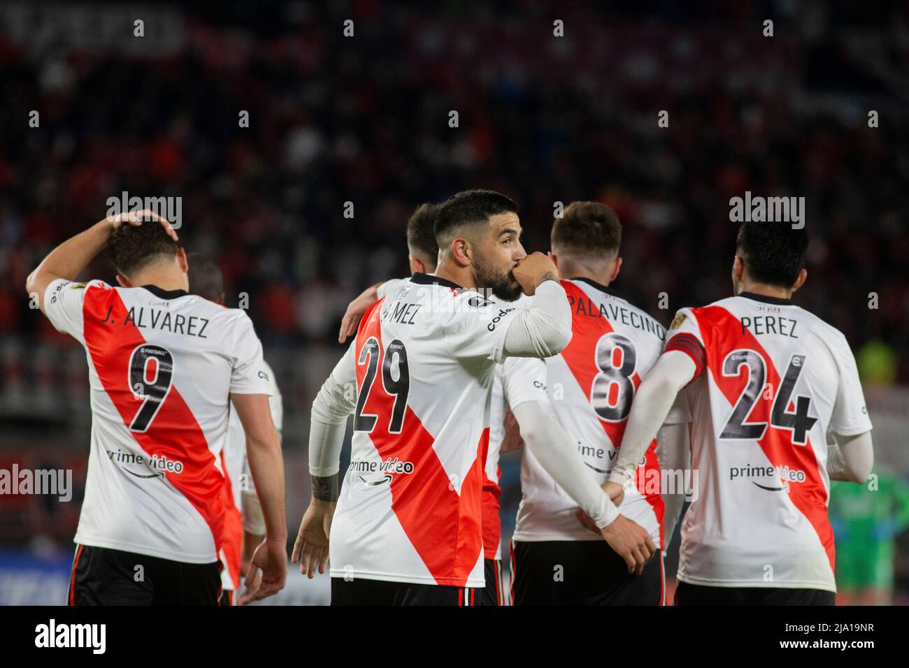 Fotball players from River Plate Team Argentina plays against Alianza ...