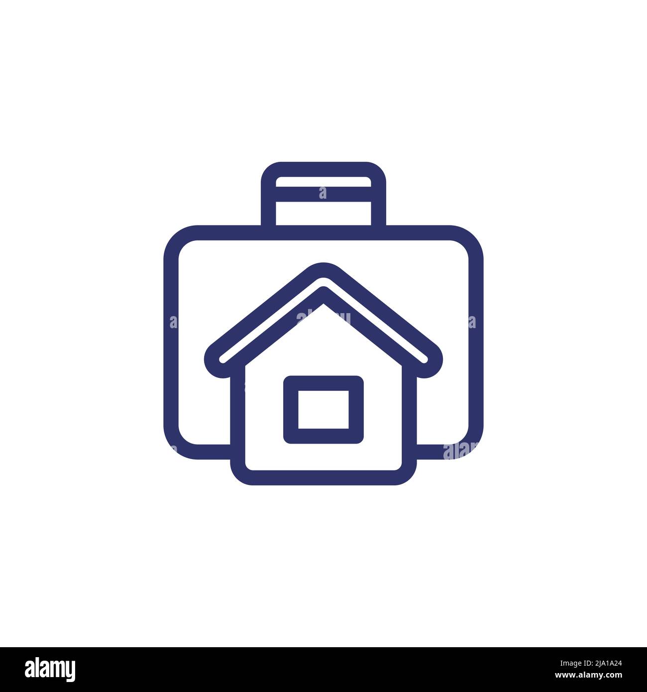 real estate portfolio icon, house and briefcase Stock Vector Image ...