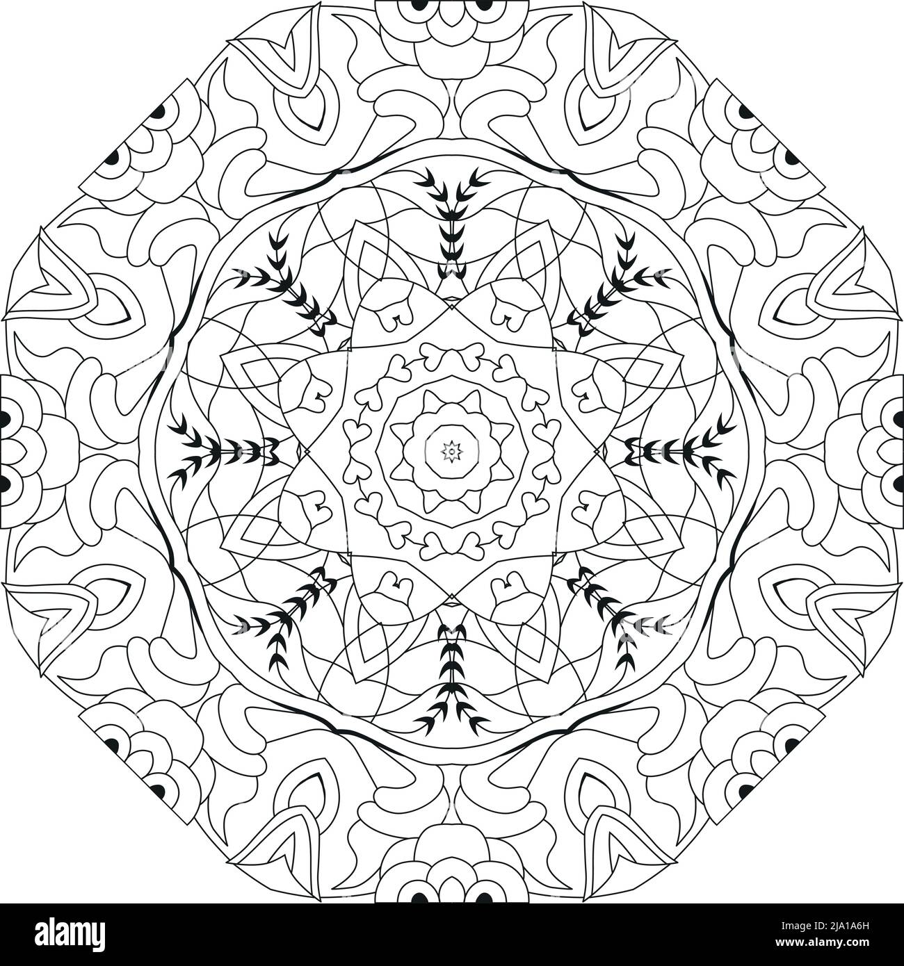 Vector Adult Coloring Book Textures. Hand-painted art design. Adult ...