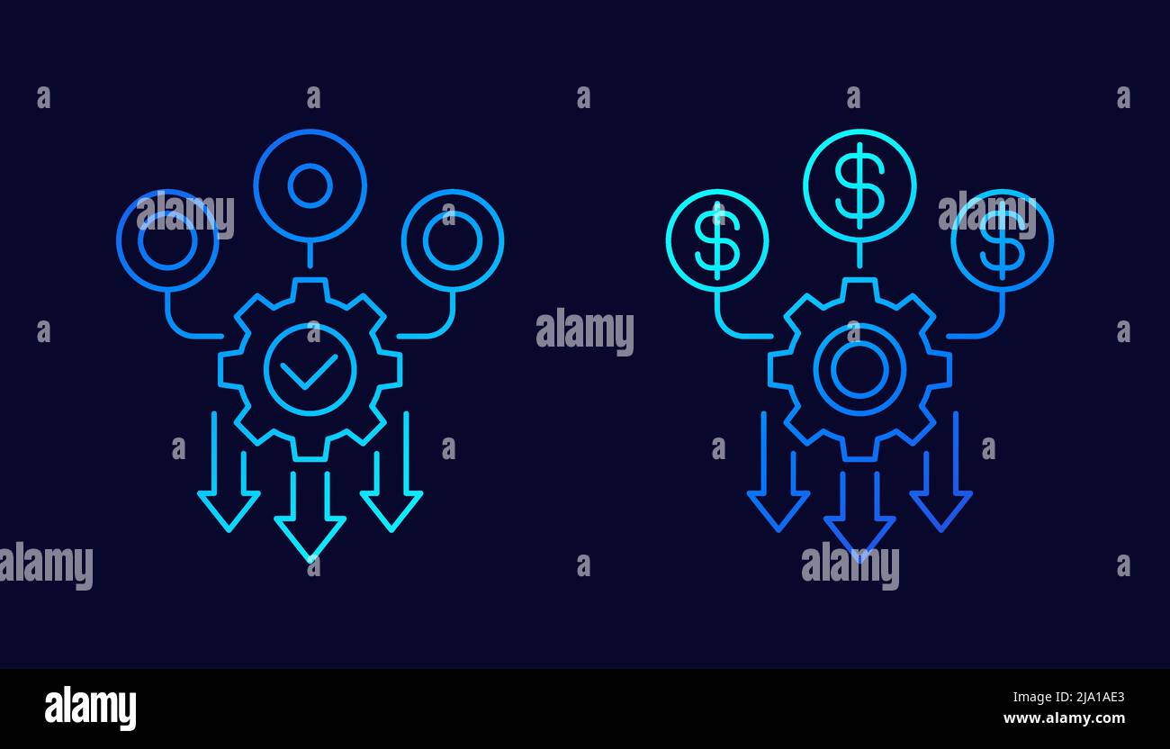 cash flow optimization line vector icons Stock Vector Image & Art - Alamy