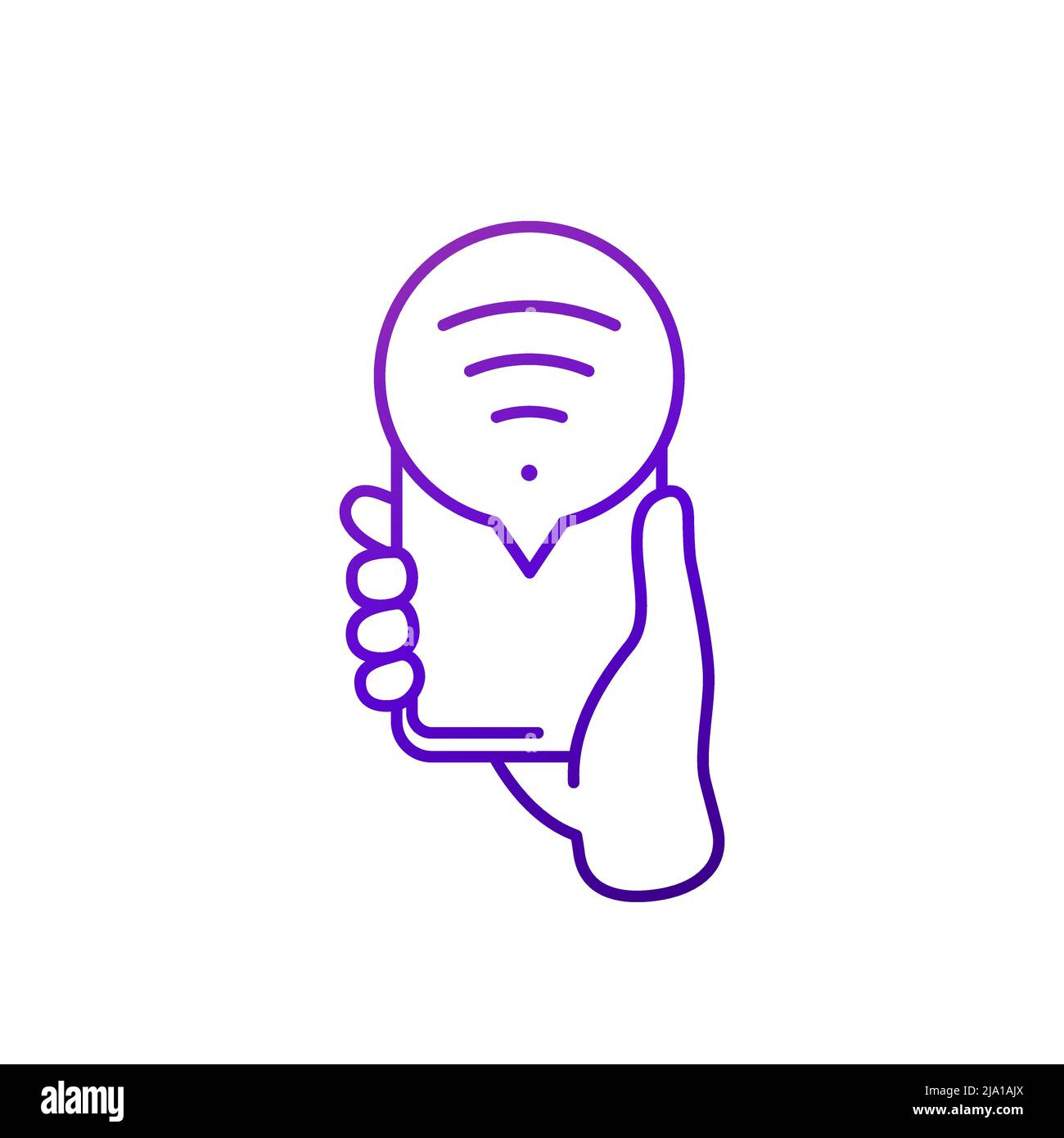 wi-fi line icon with a smart phone Stock Vector Image & Art - Alamy