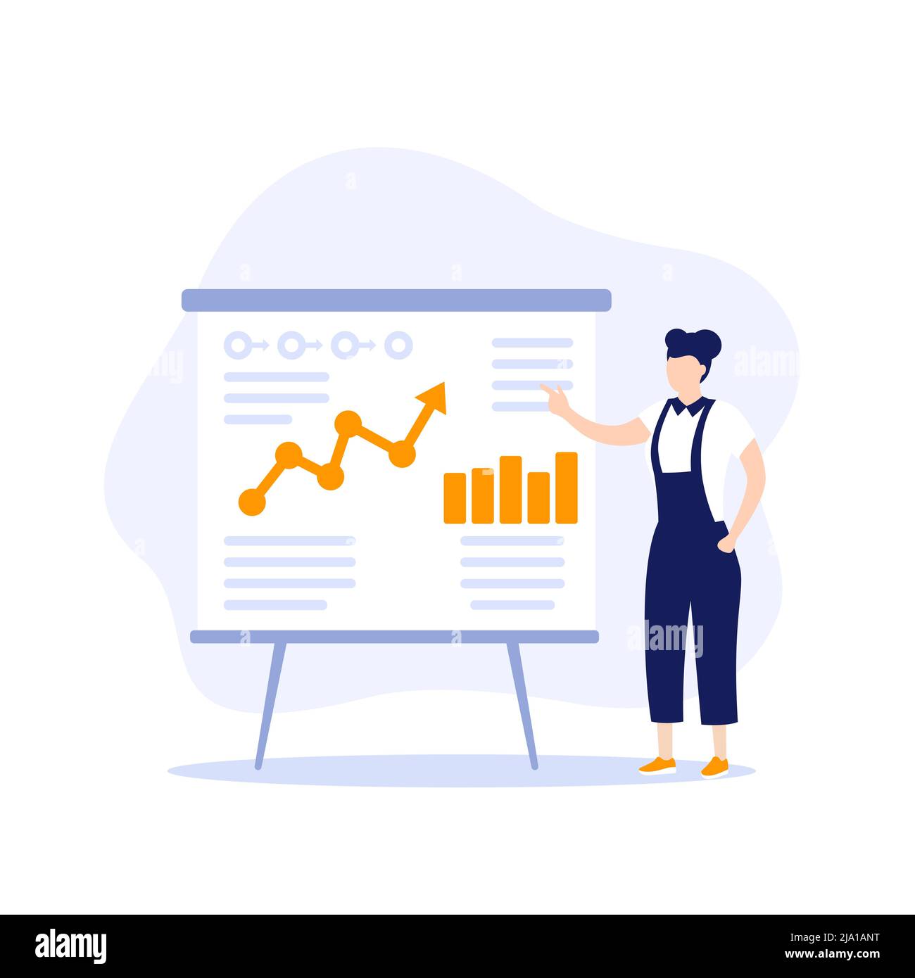 Presentation, woman presenting business plan Stock Vector Image & Art ...