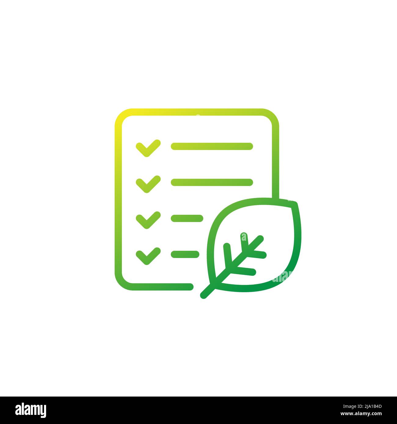 eco friendly line icon with checklist Stock Vector Image & Art - Alamy
