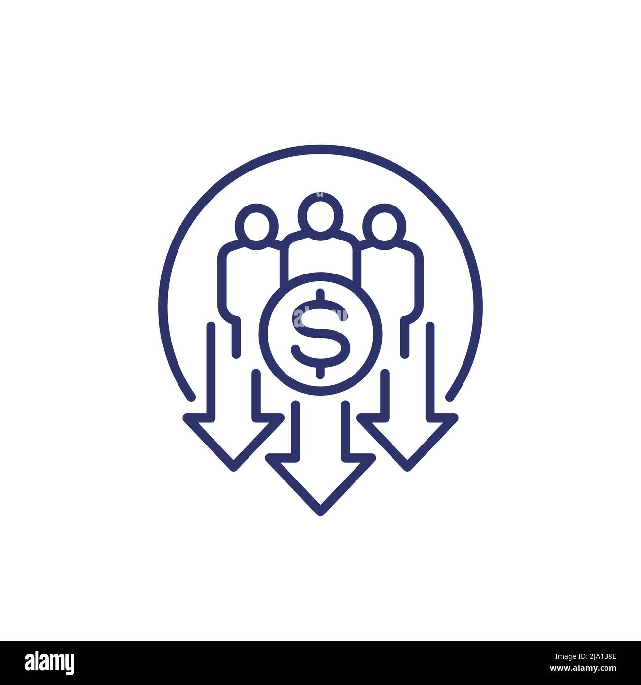 reduce labor costs line icon with workers Stock Vector Image & Art - Alamy