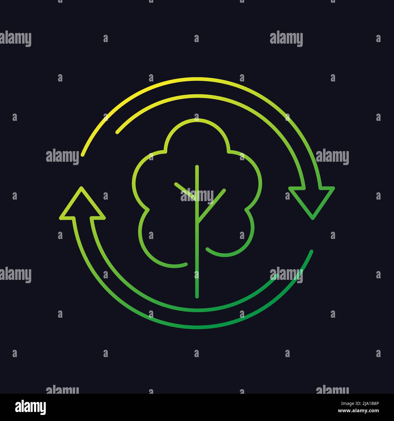 reforestation line vector icon with tree Stock Vector Image & Art - Alamy