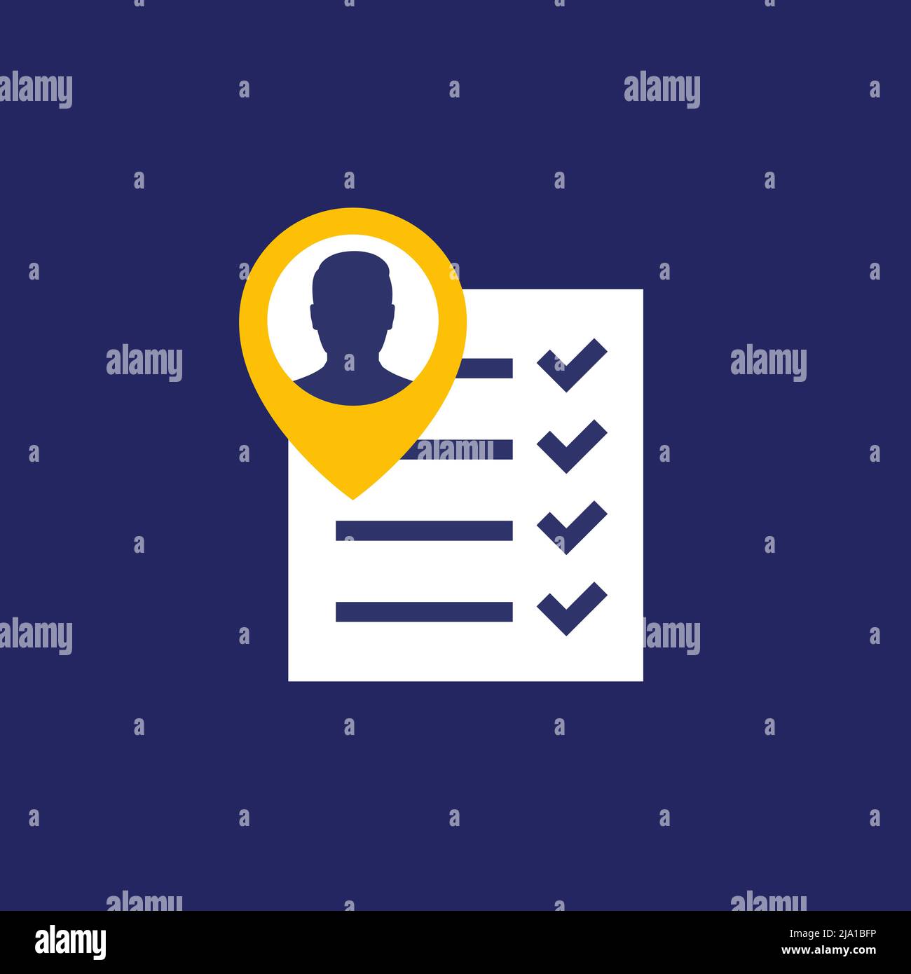 qualification icon with man and checklist Stock Vector Image & Art - Alamy