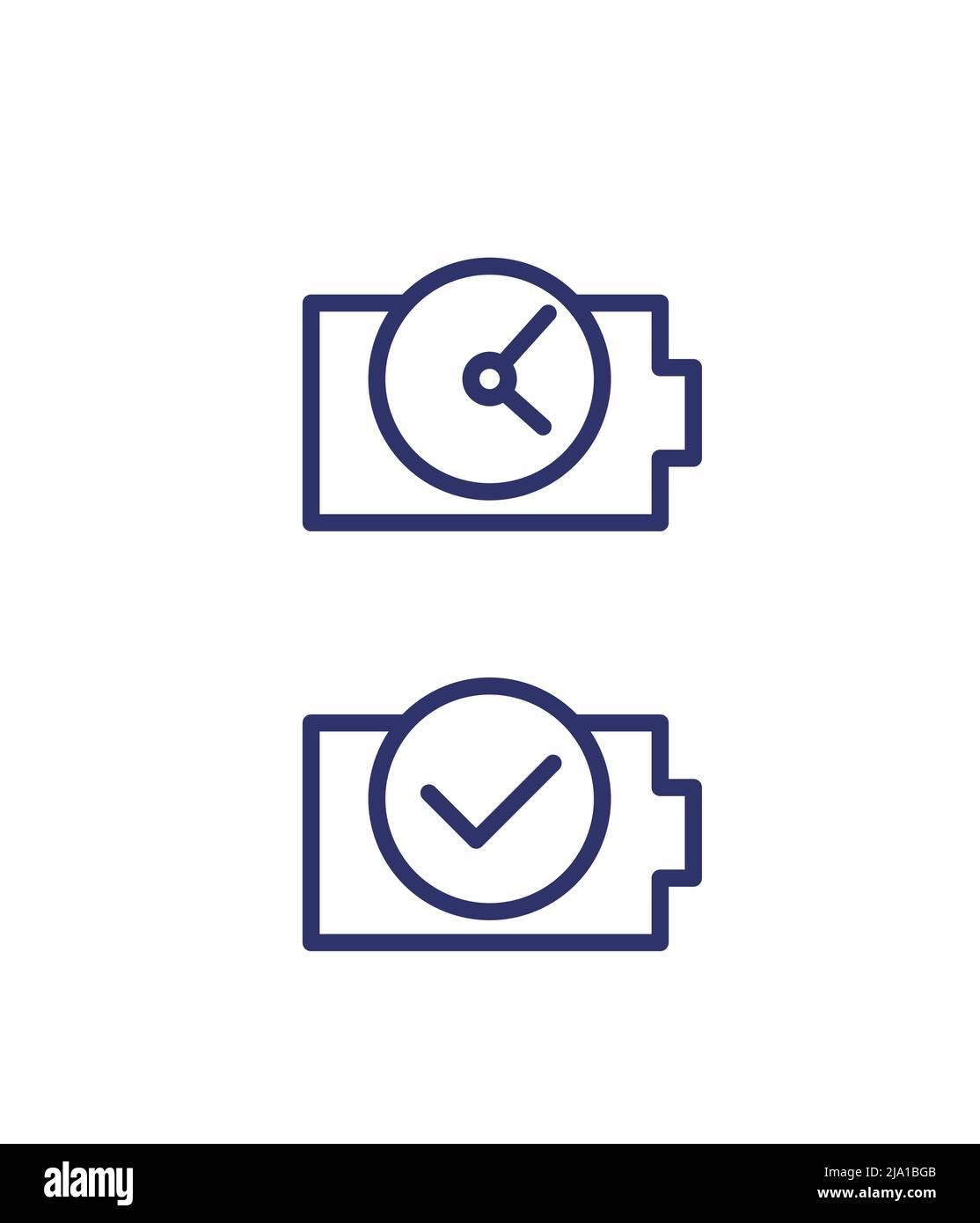 Battery charging time line icons Stock Vector Image & Art - Alamy