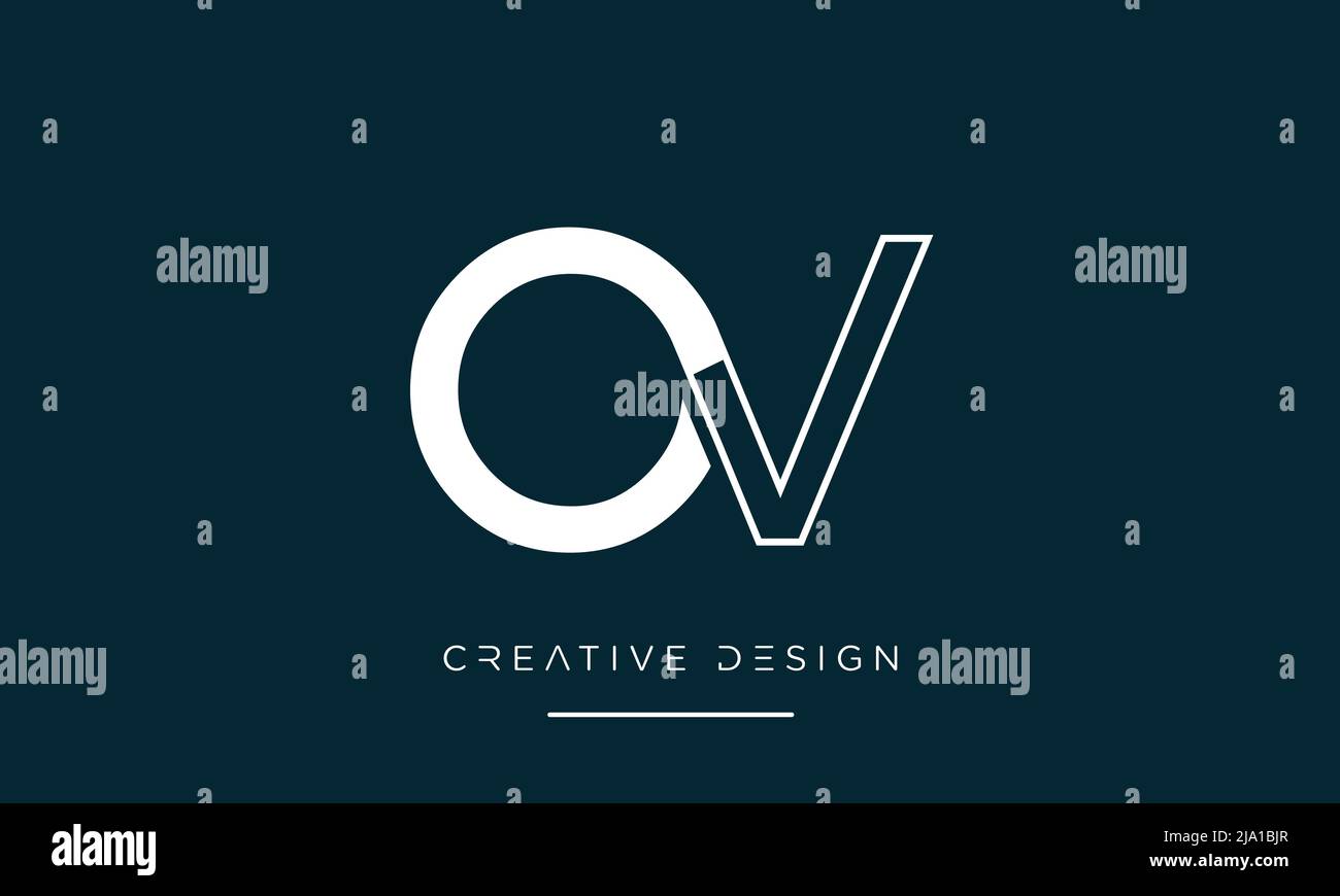 Alphabet Letters OV or VO Abstract Logo Emblem Monogram Stock Vector ...