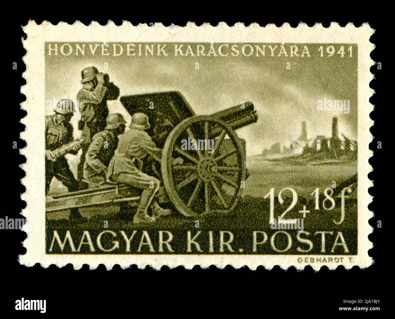Postage stamp of the Hungary 1941. Postage stamp World War II. MAGYAR ...
