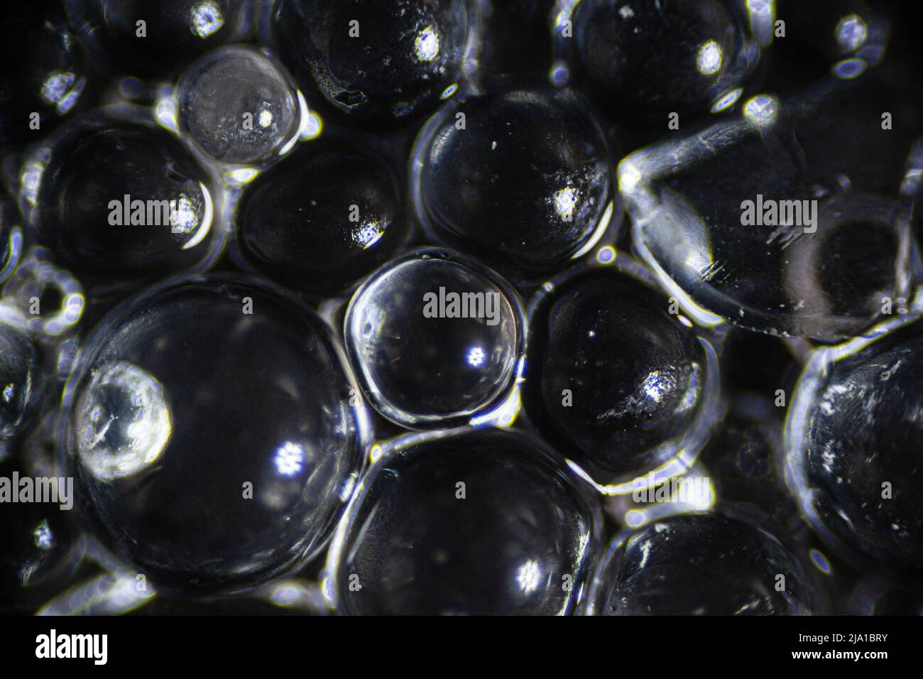 Silica gel for moisture control, absorbent particles under a light ...