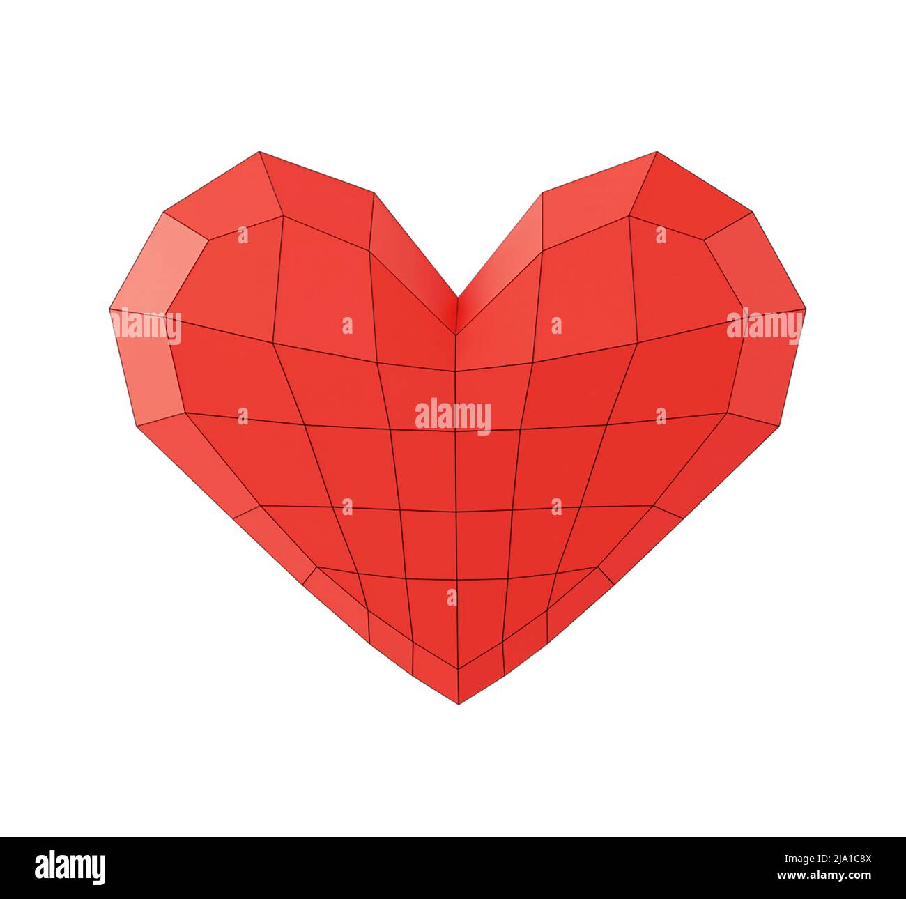A Low poly red heart, 3d render Stock Photo - Alamy