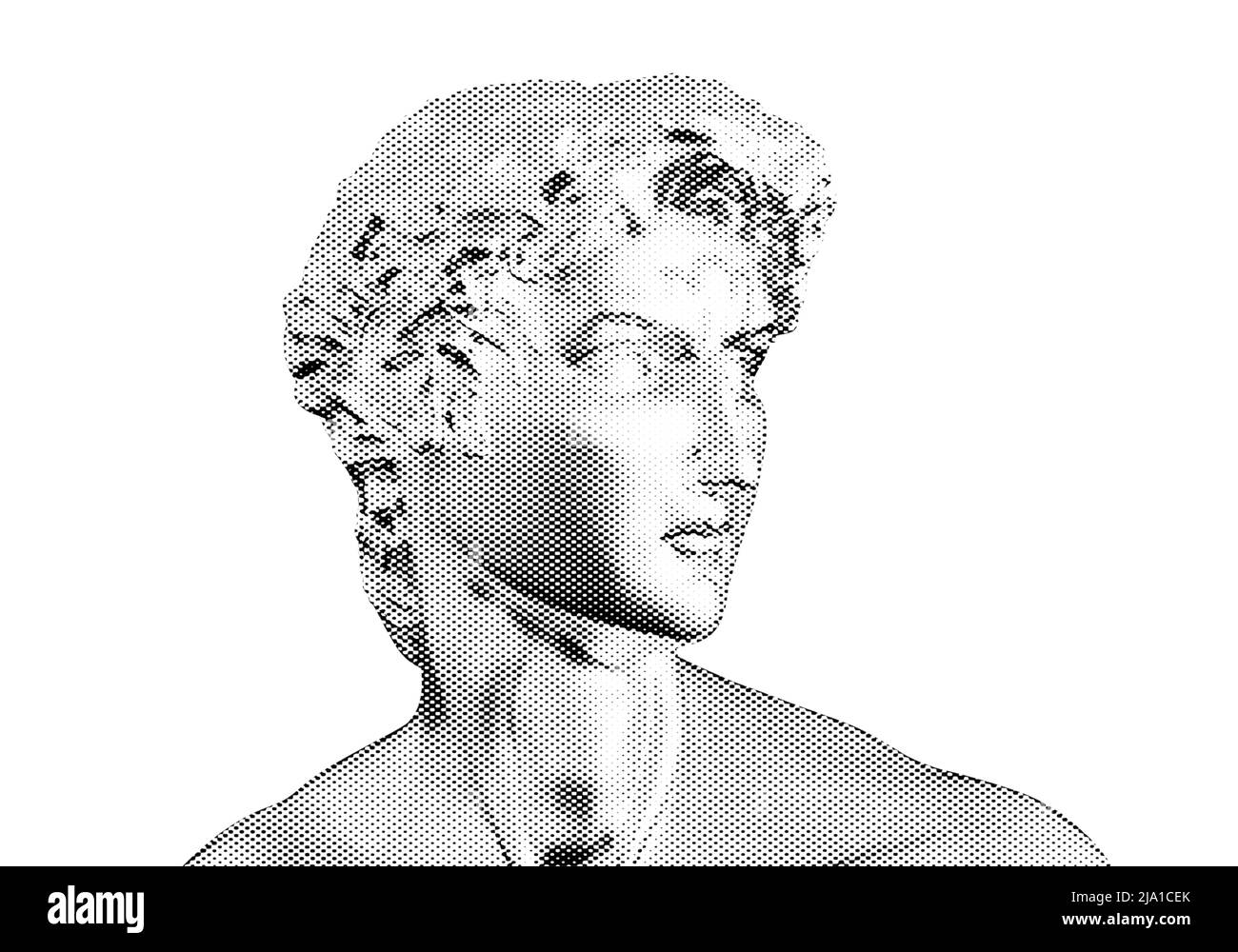 Dotted head of David sculpture, 3d rendered Stock Photo - Alamy