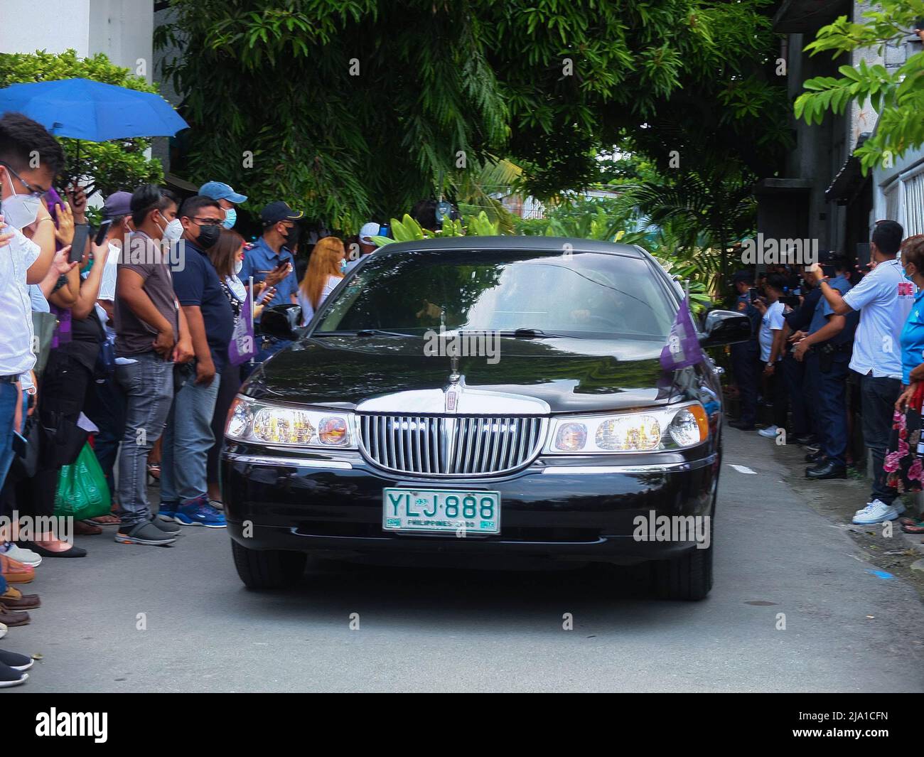 Manila, Philippines - 26 May 2022, A funeral car of the deceased ...