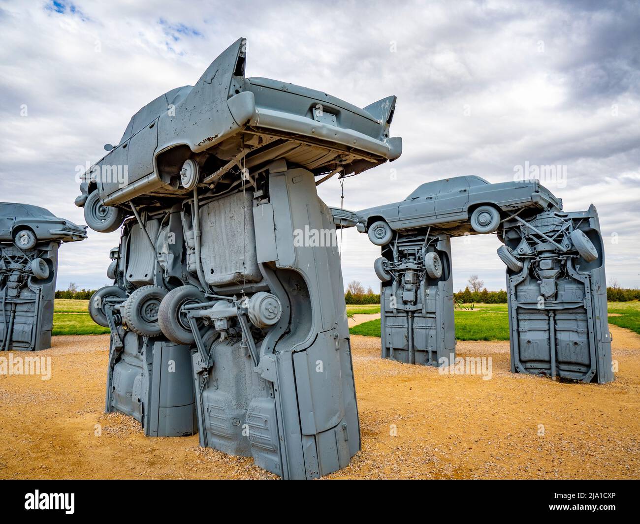Carhenge is a replica of Stonehenge in England that is created from old ...
