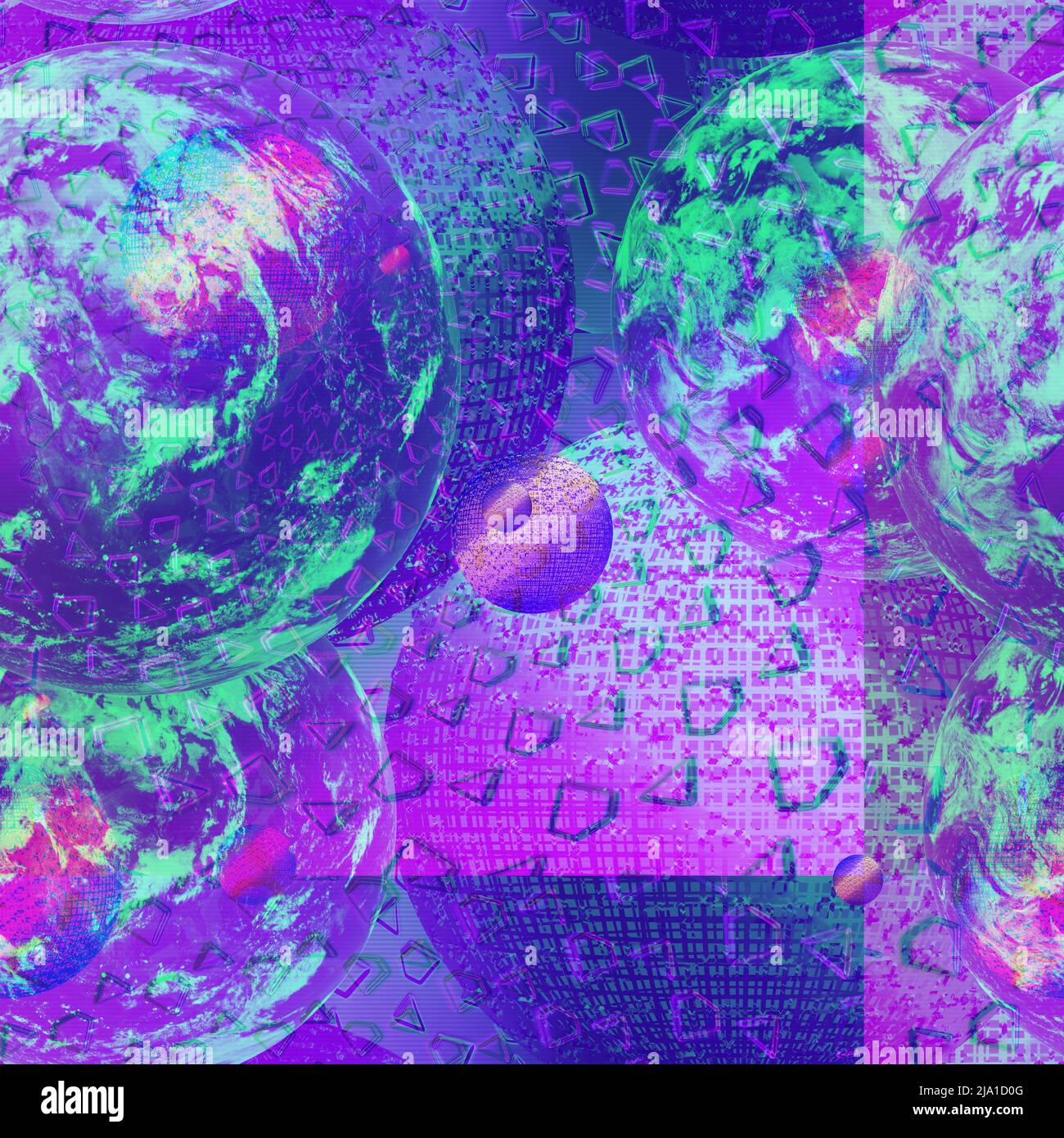 A purple Earth spheres background, 3d rendered Stock Photo - Alamy