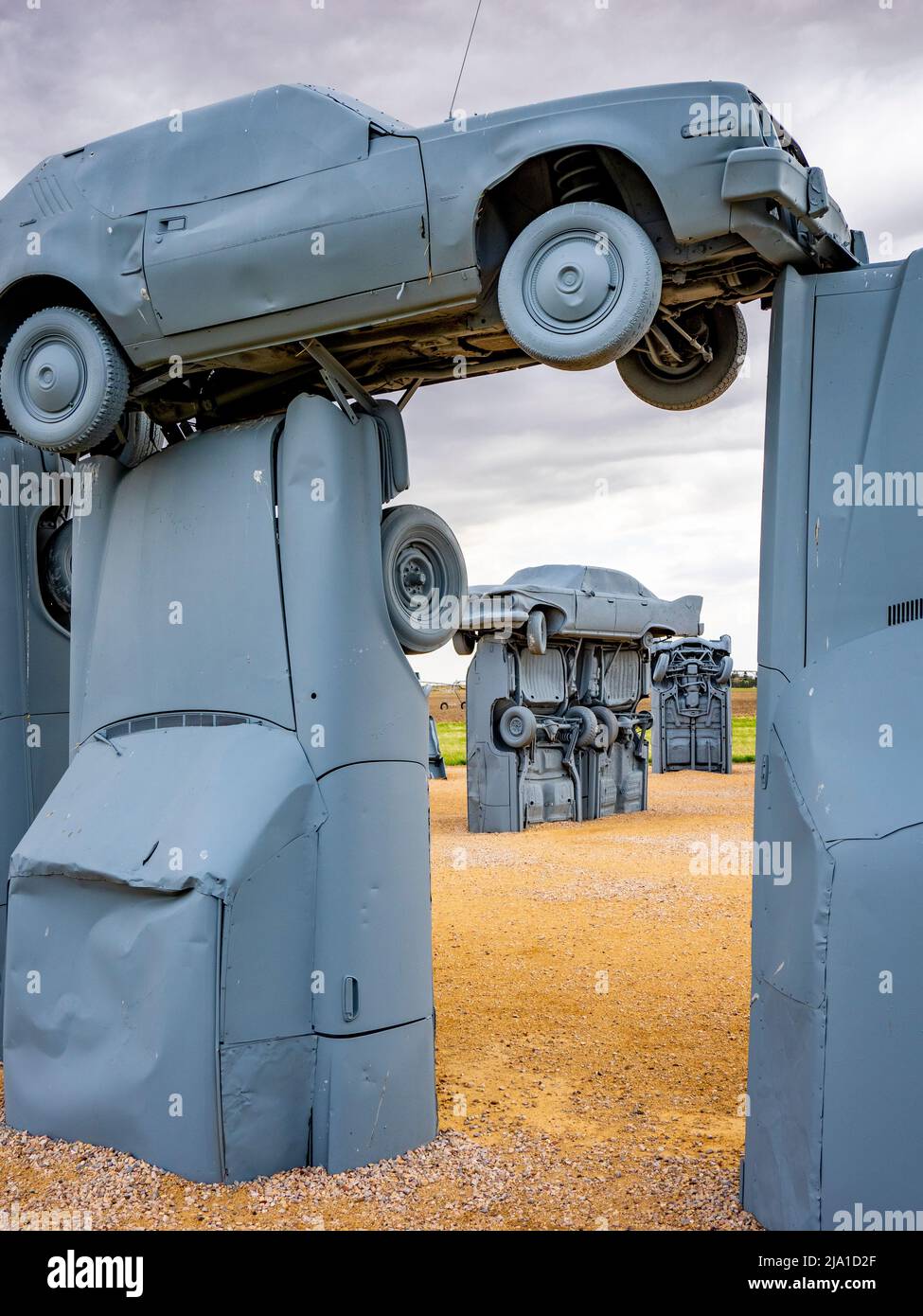 Carhenge is a replica of Stonehenge in England that is created from old ...