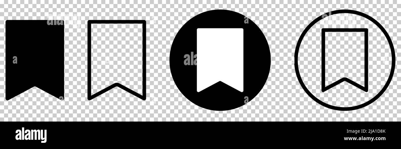 Set of bookmark icons. Vector illustration isolated on transparent ...