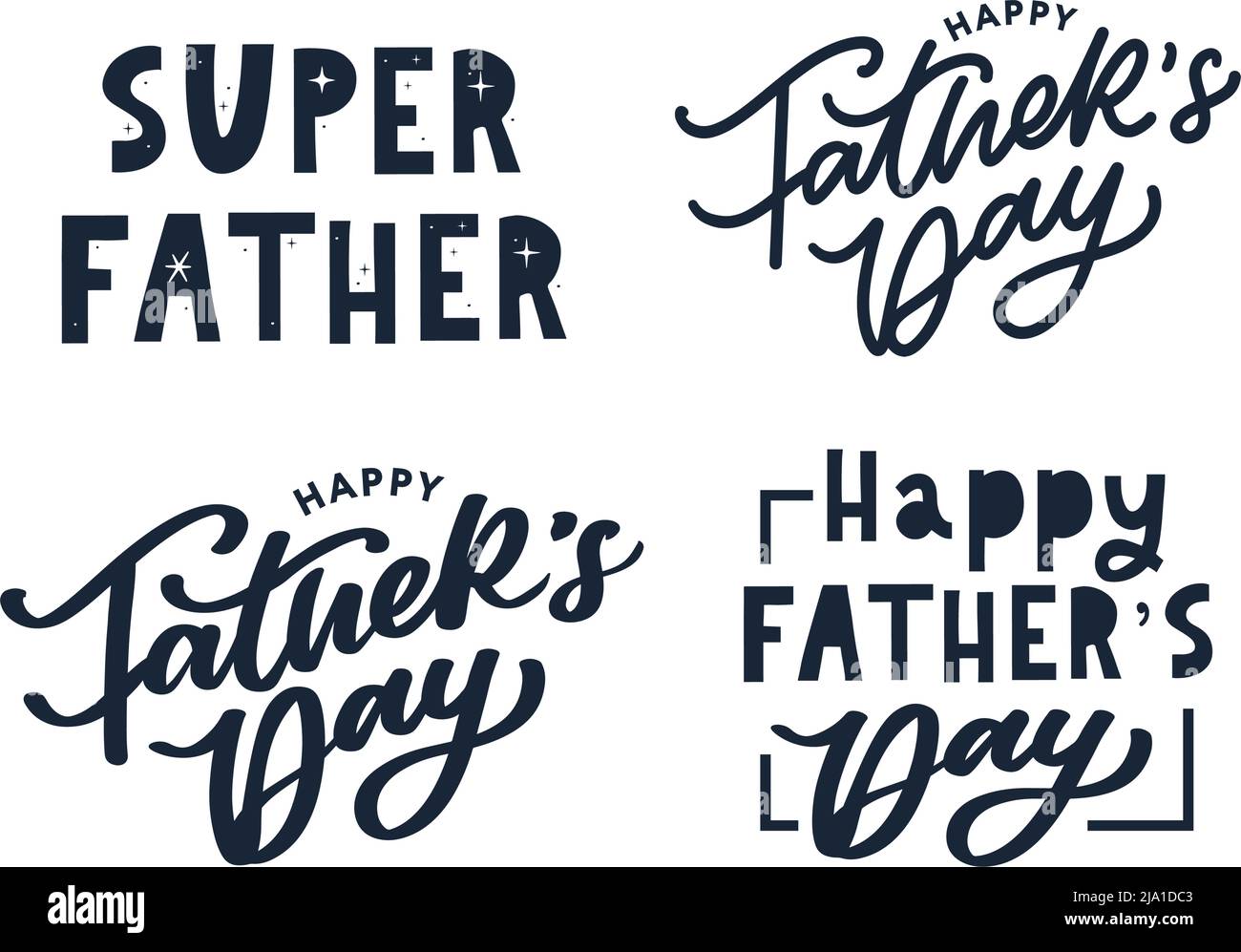 Happy Father s Day Calligraphy greeting card. Vector illustration Stock ...