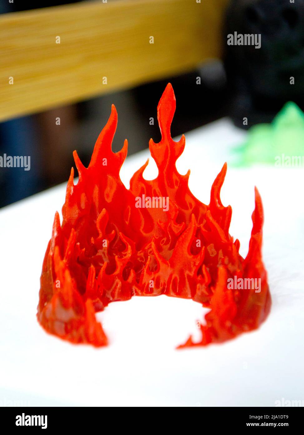 Abstract red model printed on 3d printer. Object photopolymer printed ...