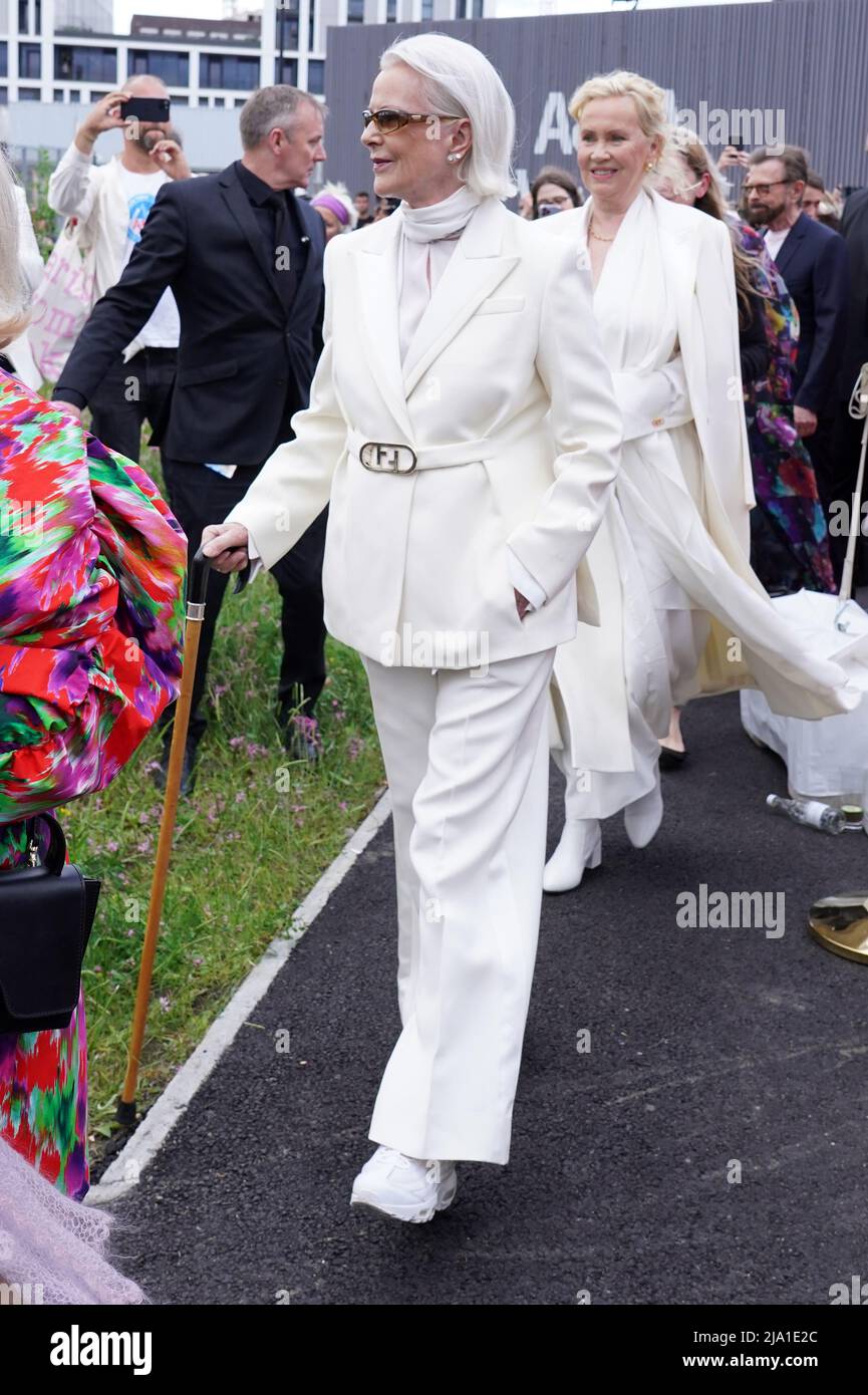 Anni-Frid Lyngstad attending the Abba Voyage digital concert launch at ...