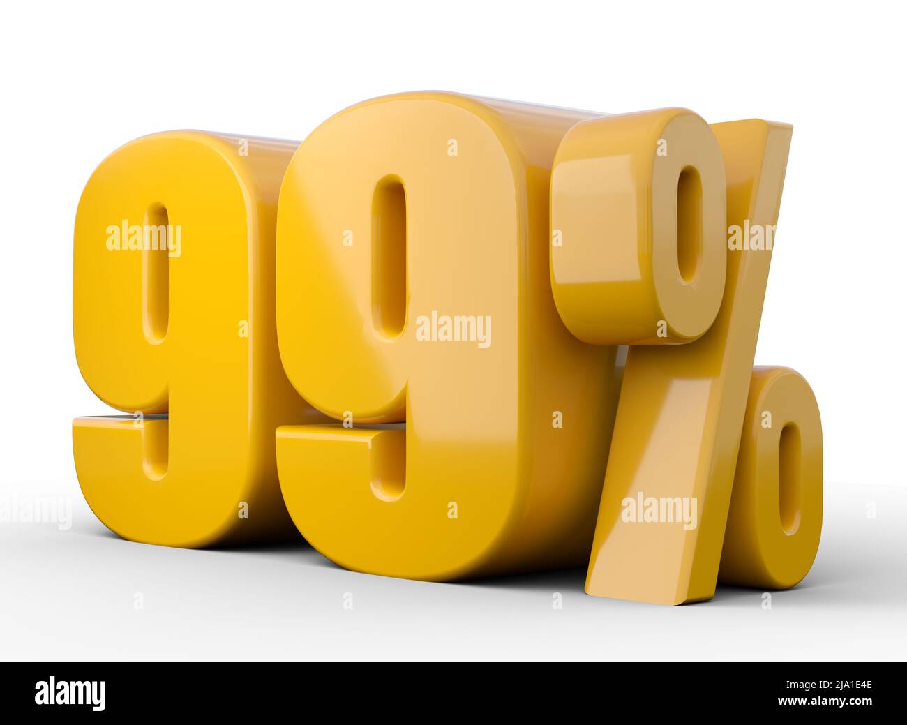 99% 3d illustration. Orange ninety nine percent special offer on white ...